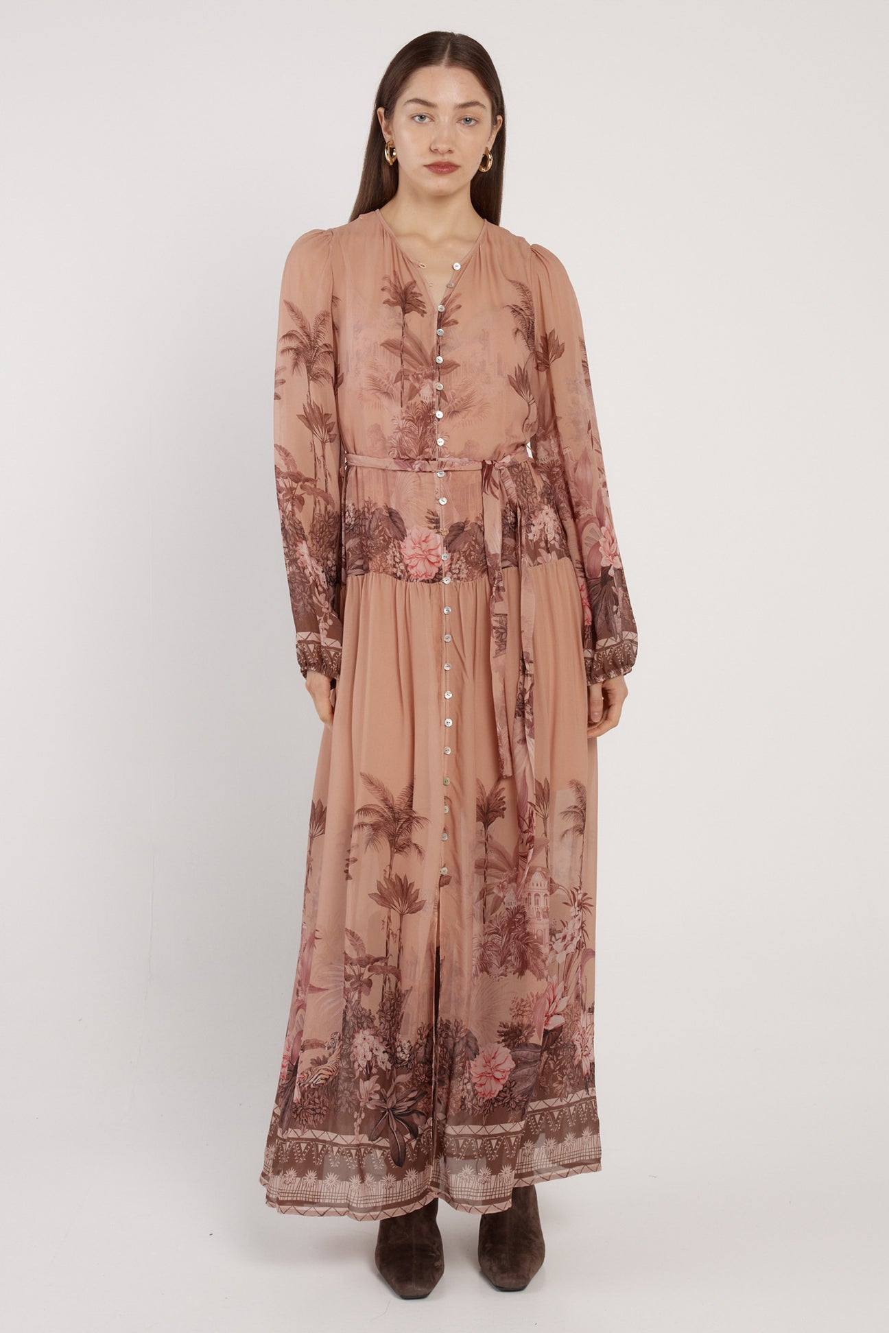 Romy Long Sleeve Maxi Dress - Light Scarf Print | Fate & Becker ...